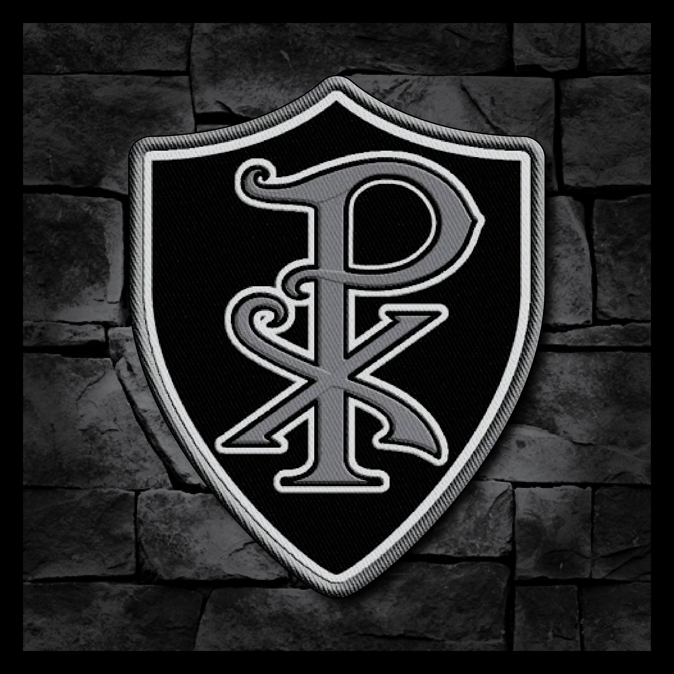 Shield of Faith Chi Rho Patch & Lapel Pins – Ride Fast Pray Hard